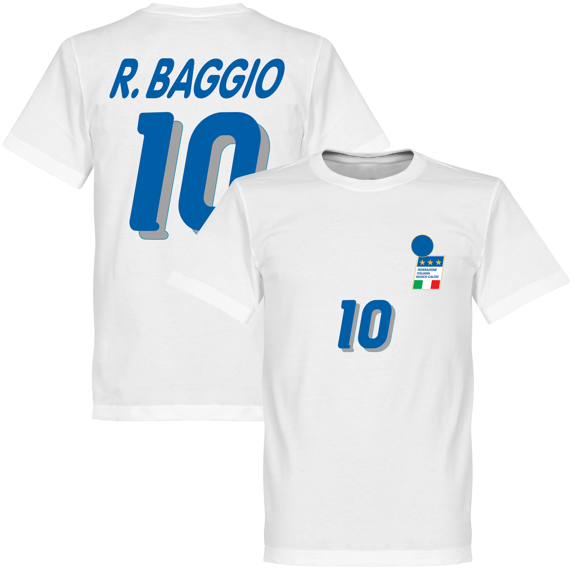 Italien T-shirt 1994 Baggio 10 Away Barn Roberto Baggio Vit